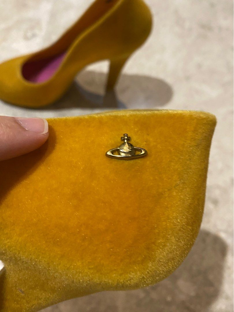Vivienne Westwood Melissa Collab Yellow Heels, Women's Fashion ...
