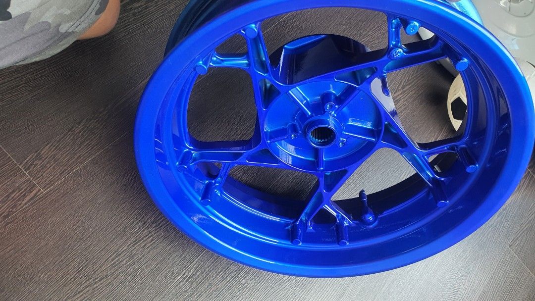 Xmax rims candy blue, Motorcycles, Motorcycle Accessories on Carousell