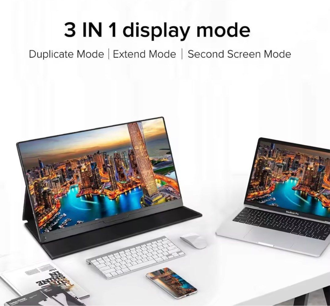 ZSCMALL Portable Monitor 15.6" IPS HDR 1920X1080 FHD Eye Care Screen ...