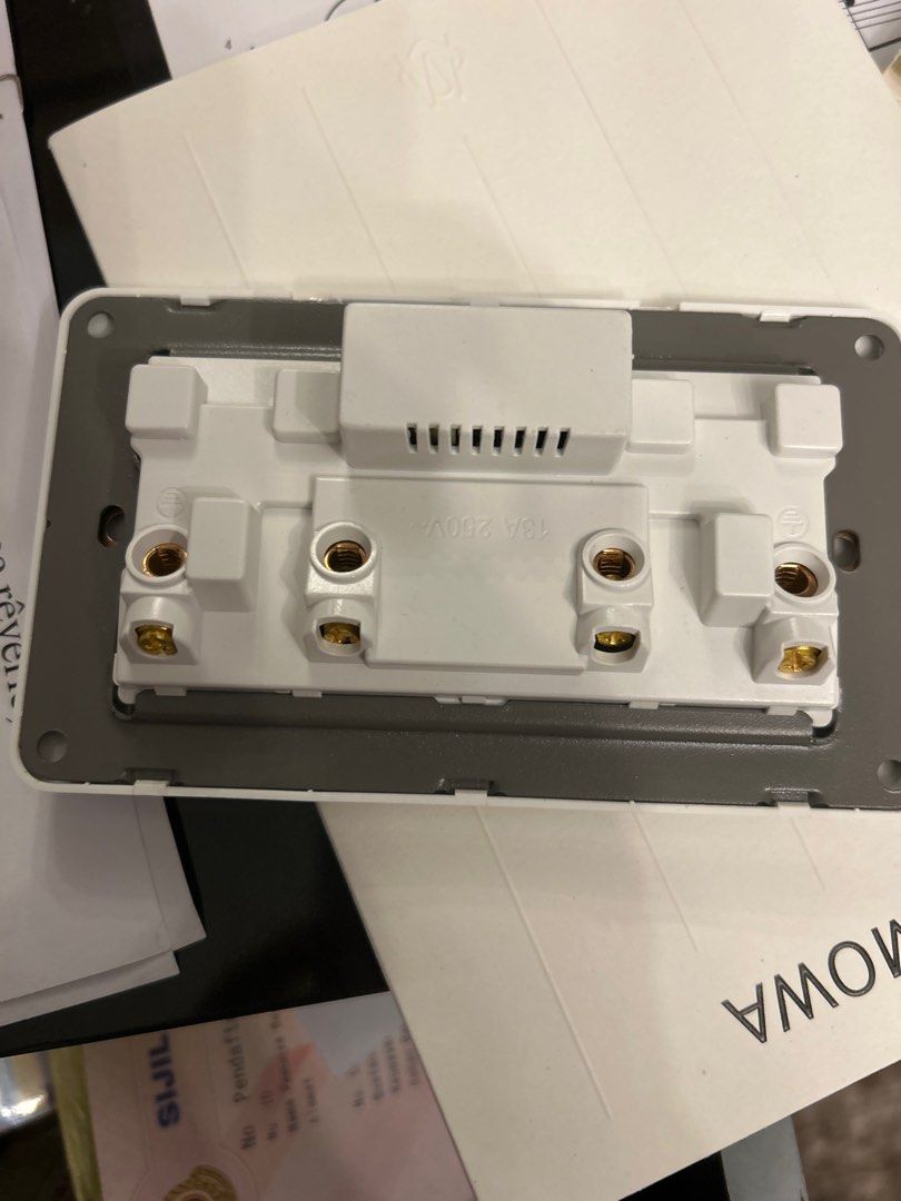 2 gang double 3 pin wall socket switch . 13A dual USB port AcDC power ...