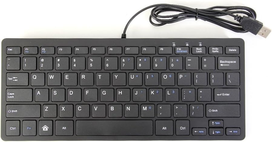 3026) GMYLE COMPACT WIRED USB MINI KEYBOARD FOR PC (CHARCOAL BLACK ...