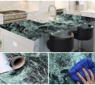 40cm by 1m Marble Sticker wallpaper for table, dinner table , cabinet ...