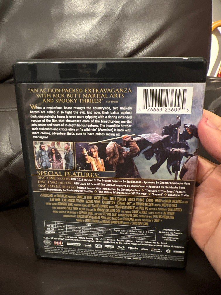 (4K)(3discs) Brotherhood of the Wolf - Scream Factory 4K Ultra HD UHD ...