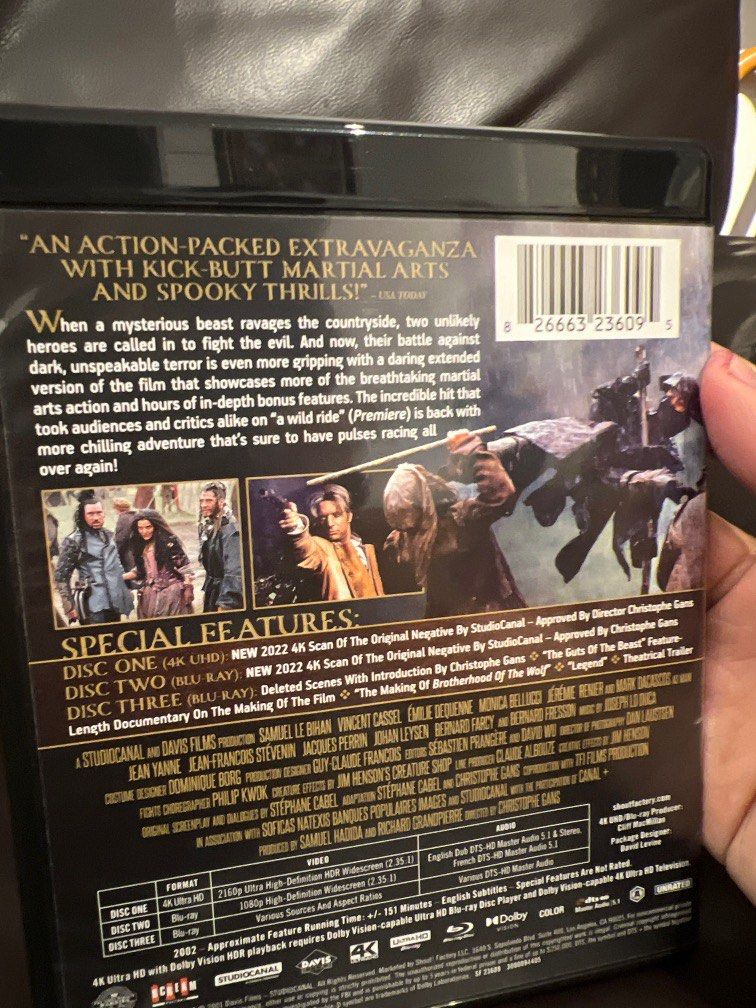 (4K)(3discs) Brotherhood of the Wolf - Scream Factory 4K Ultra HD UHD ...