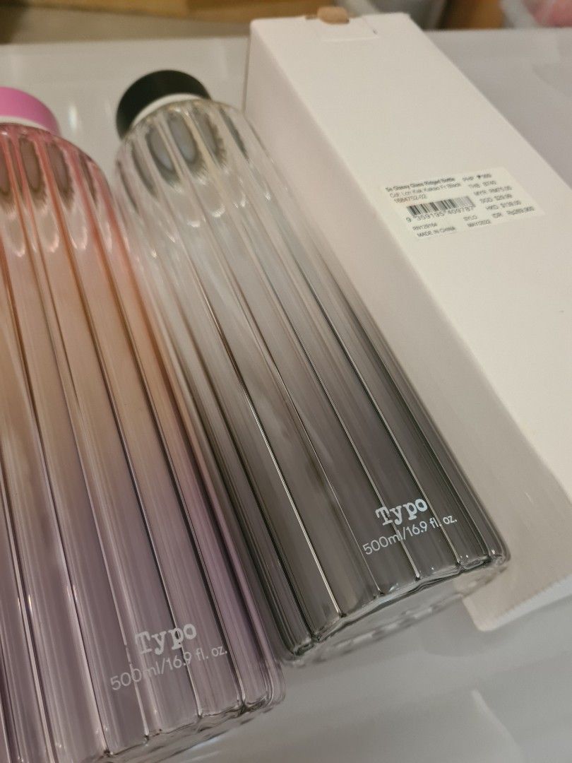 500ml CottonOn Typo Glass Bottles, Furniture & Home Living, Kitchenware ...