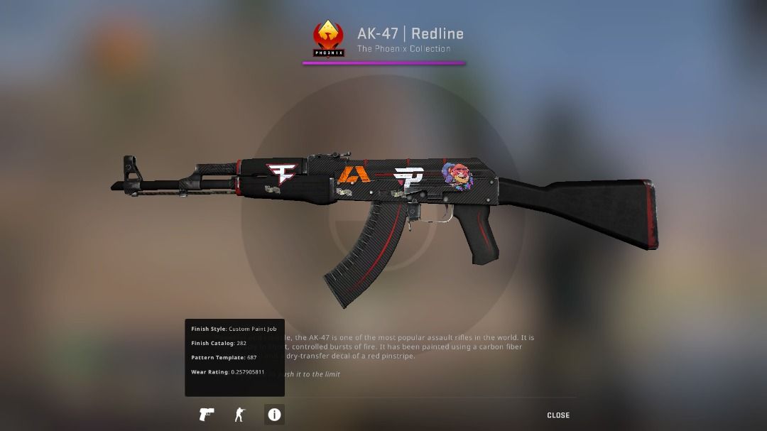 94% Buff Price Csgo Ak47 Redline FT ( FAP STICKER ), Video Gaming, Gaming Accessories, In-Game ...