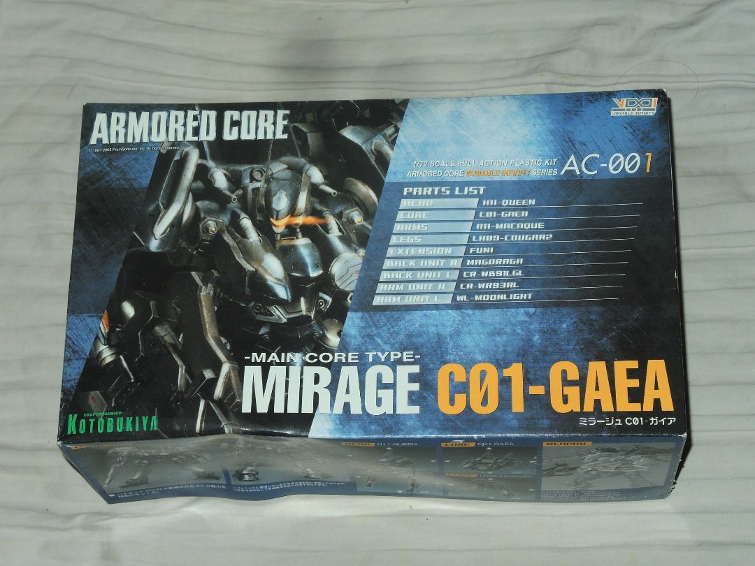 全新 Armored Core AC-001 Mirage C01-GAEA 模型 盒有摺紋, 興趣及遊戲, 玩具 & 遊戲類 - Carousell