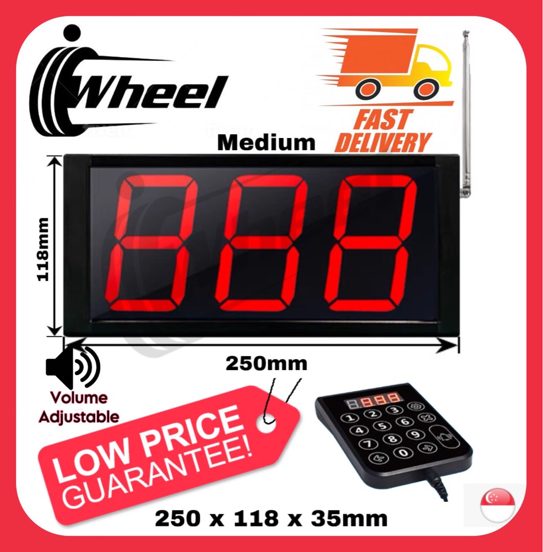 🔥 INSTOCK - Wireless Queue Number - Queue Calling System Buzzer Display ...