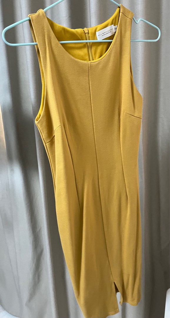 All Would Envy Madison Honey Centre Spilt Pencil Dress, Women's Fashion ...