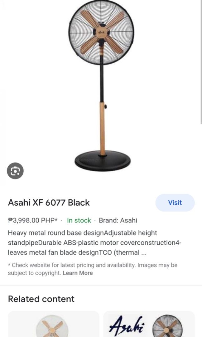 Asahi XF Retro Wooden Black4 blade electric fan on Carousell