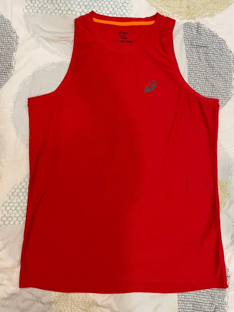 Asics Orange Dri-fit Singlet, Men's Fashion, Activewear on Carousell