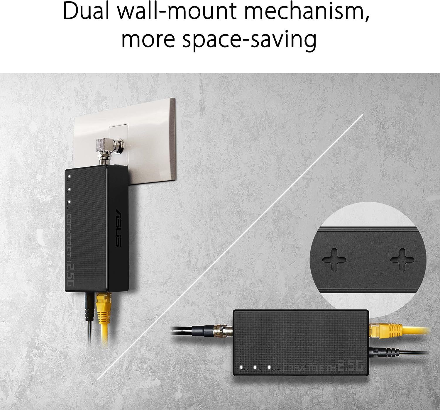 ASUS 2.5Gbps Ethernet Over Coax Adapter Starter Kit (MA-25 2 Pack ...