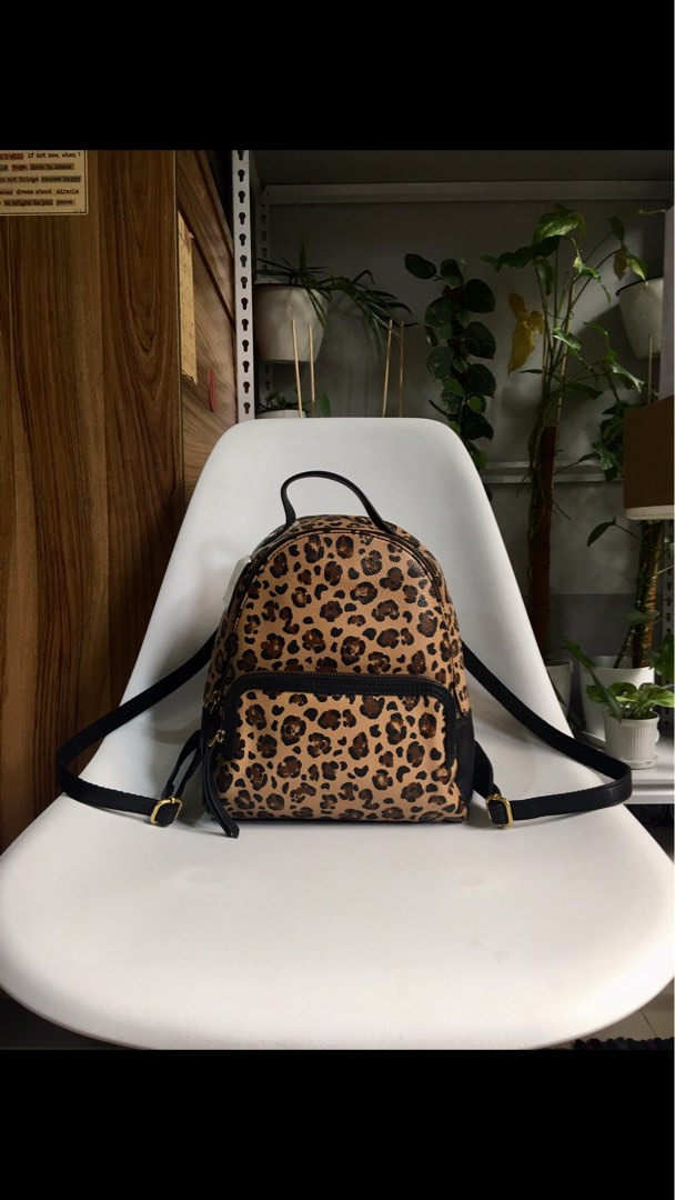 Authentic Fossil Felicity Cheetah Backpack on Carousell