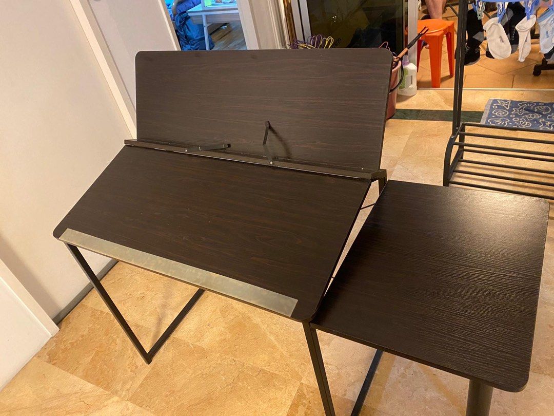 Black Study/Drawing Table (128 x 54 x 110), Furniture & Home Living ...