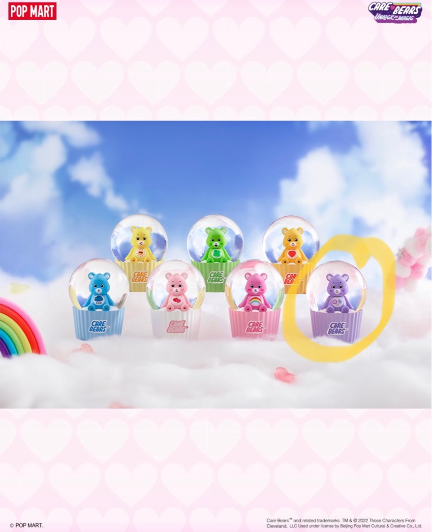 BN Pop Mart Care Bears Mini Crystal Ball Sharebear (Purple), Hobbies ...