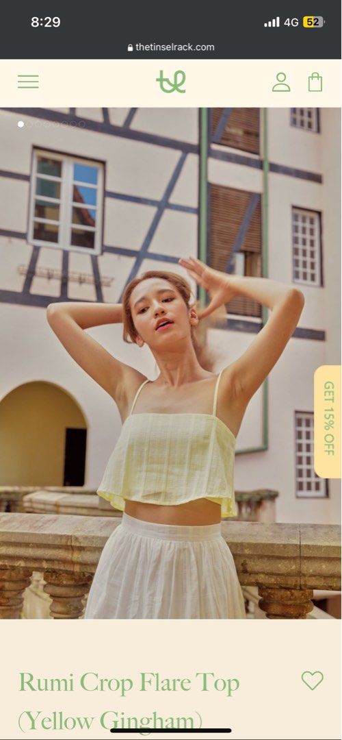 BNWT TTR Rumi Top (Yellow and Blue Gingham), Women's Fashion, Tops ...