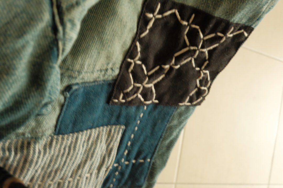 Boro works Japan blue jeans, Men's Fashion, Bottoms, Jeans on Carousell