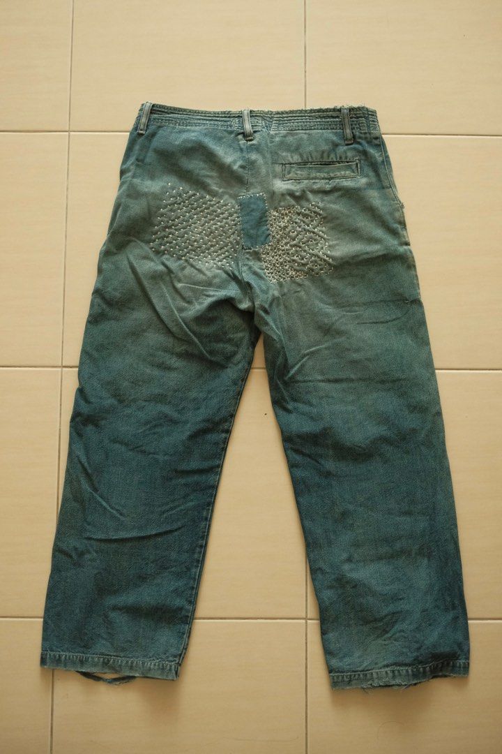Boro works Japan blue jeans, Men's Fashion, Bottoms, Jeans on Carousell