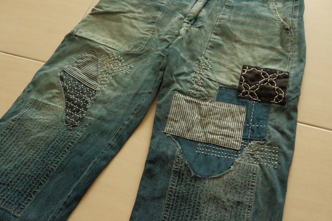 Boro works Japan blue jeans, Men's Fashion, Bottoms, Jeans on Carousell