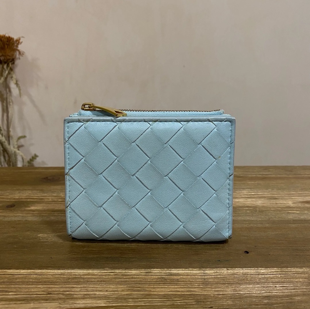 Bottega Veneta wallet in pale blue on Carousell