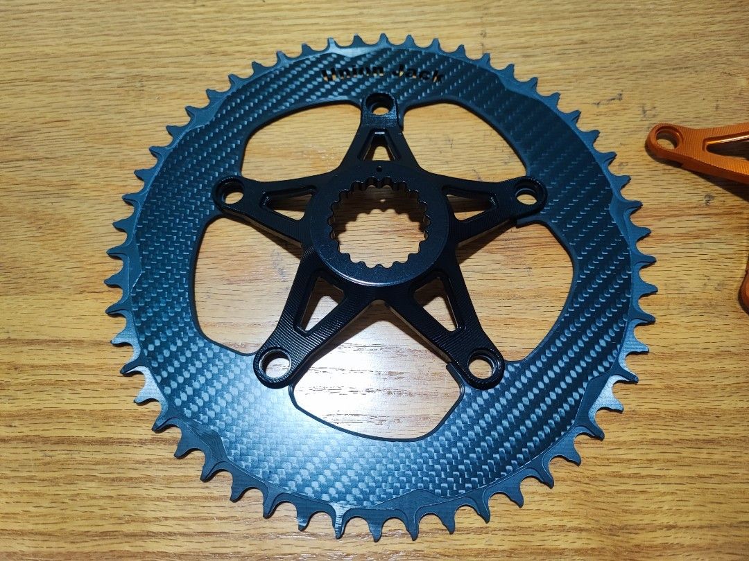 Carbon Chain Ring & BCD 130 Spider Set for Brompton T line, Sports Equipment, Bicycles & Parts ...