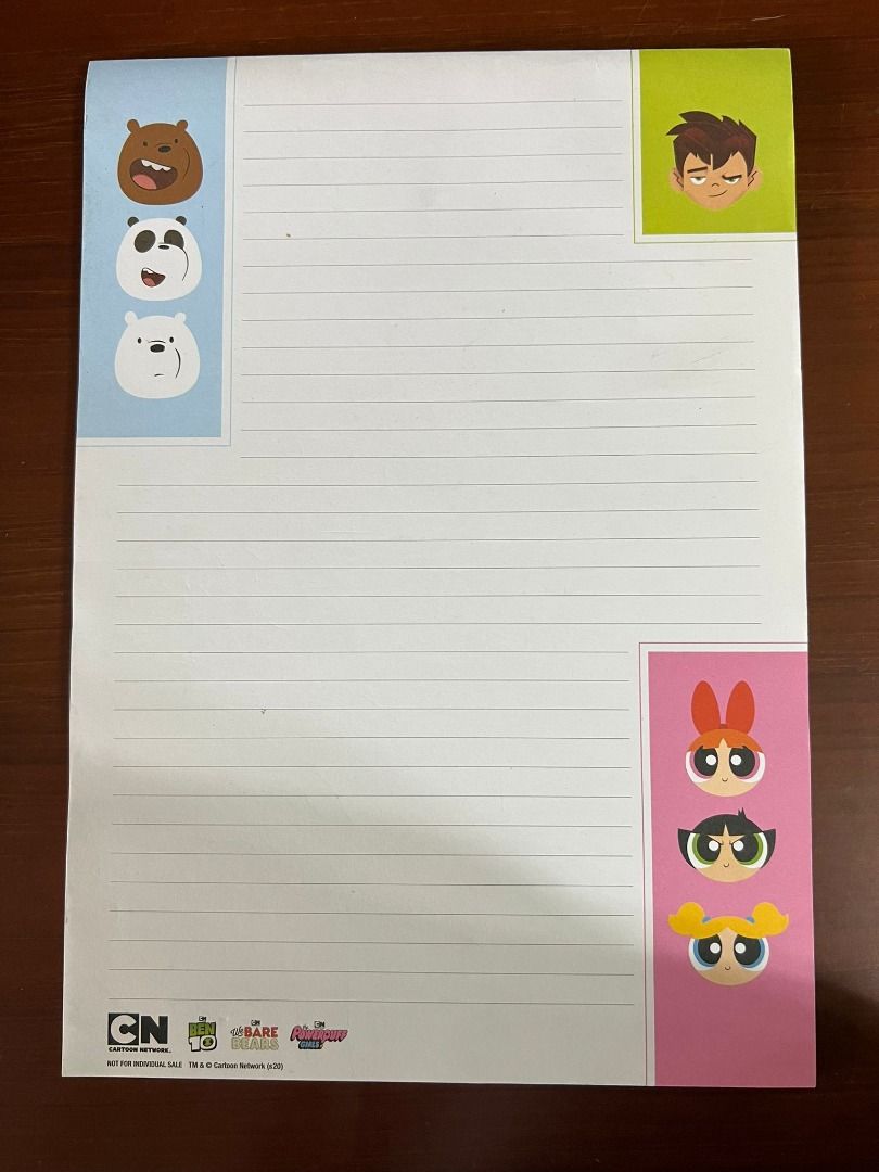 Cartoon Network Ben10 WeBareBears & Powerpuff Girls A4 size writing pad ...
