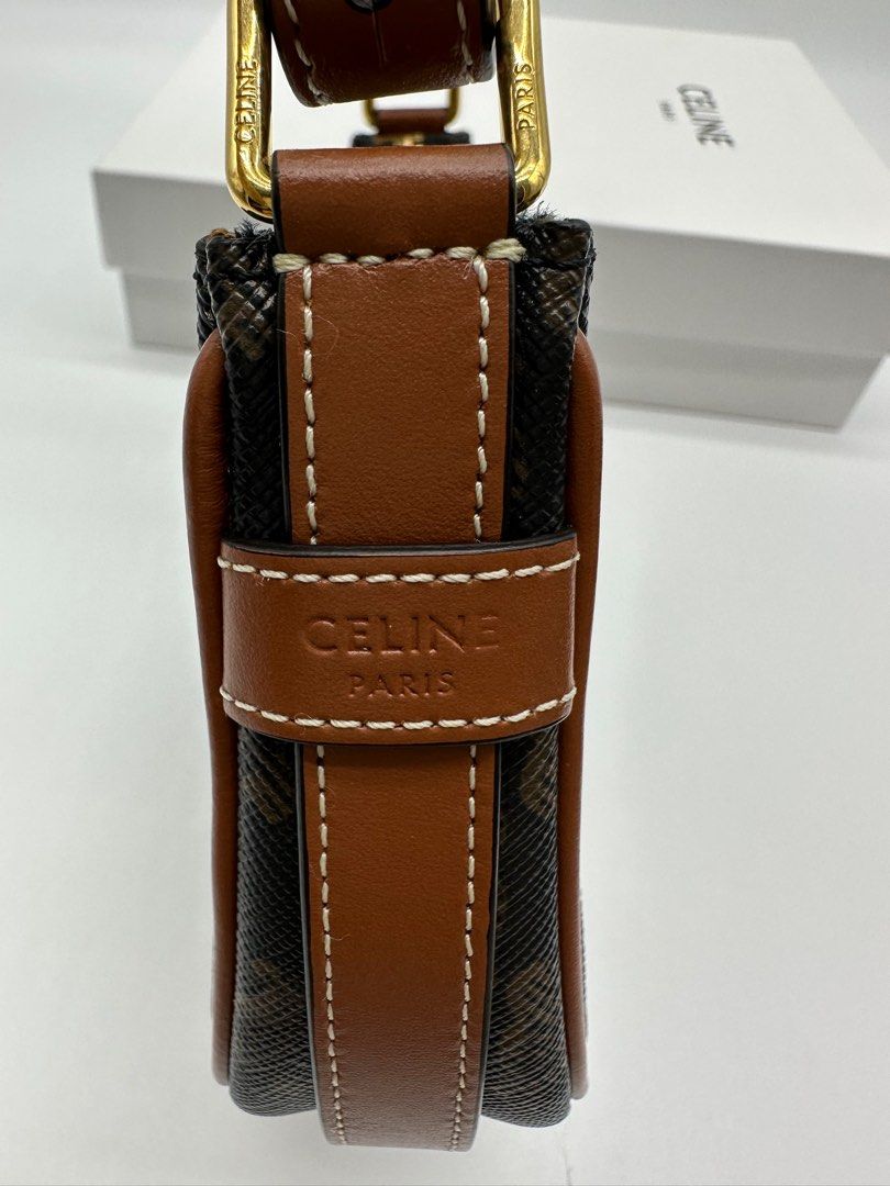 Celine Mini Ava in Triomphe Canvas and Calfskin Tan, Luxury, Bags ...