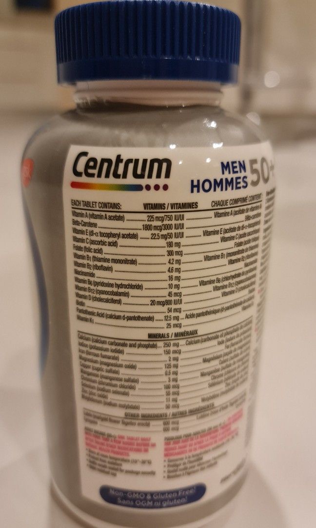 Centrum Men 50+ 250Tablets, Health & Nutrition, Health Supplements ...