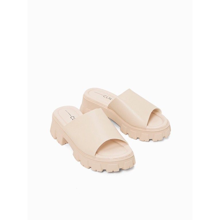 CLN Nude Heel Slides (Sandals), Women's Fashion, Footwear, Sandals on ...