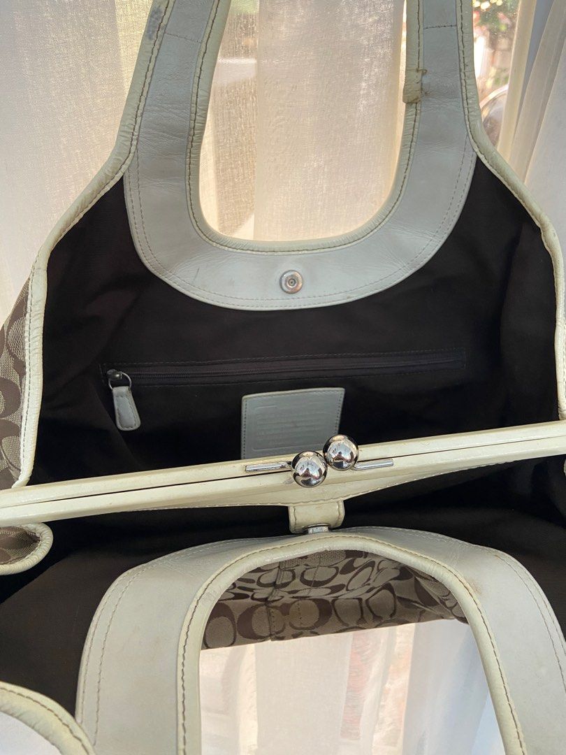 Coach Ergo Signature Pleated Frame Satchel, Women's Fashion, Bags ...