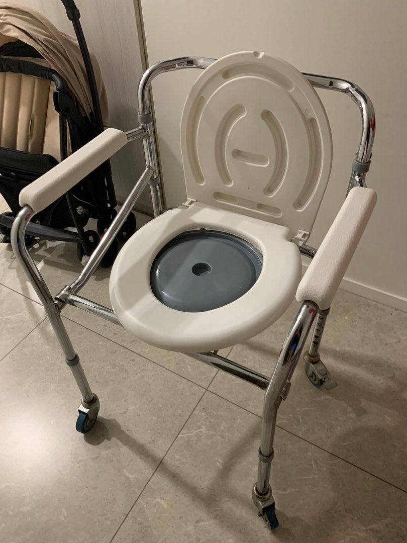 Commode Chair with wheel, Health & Nutrition, Assistive & Rehabilatory ...
