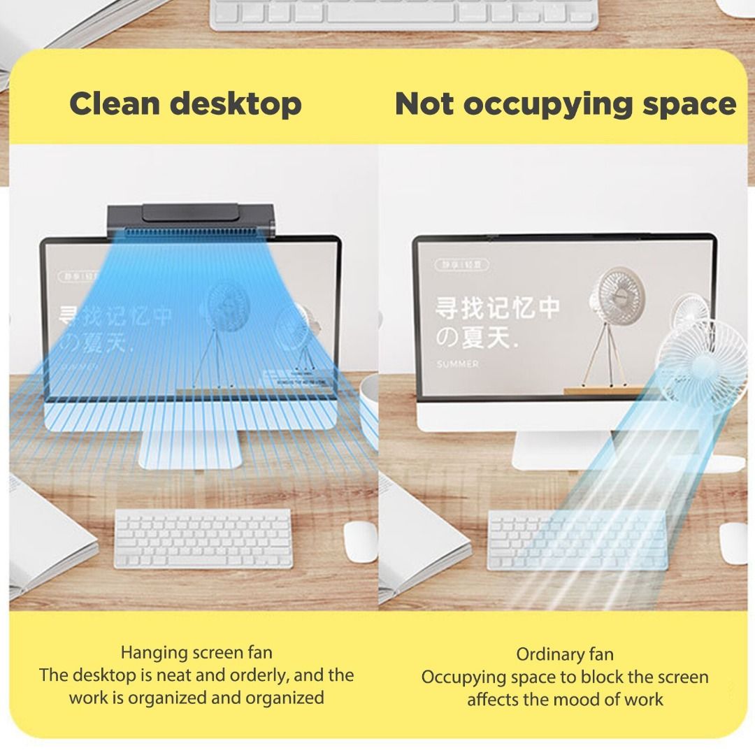 Computer Screen Fan Bladeless Display Screen Fans Electric Fan ...