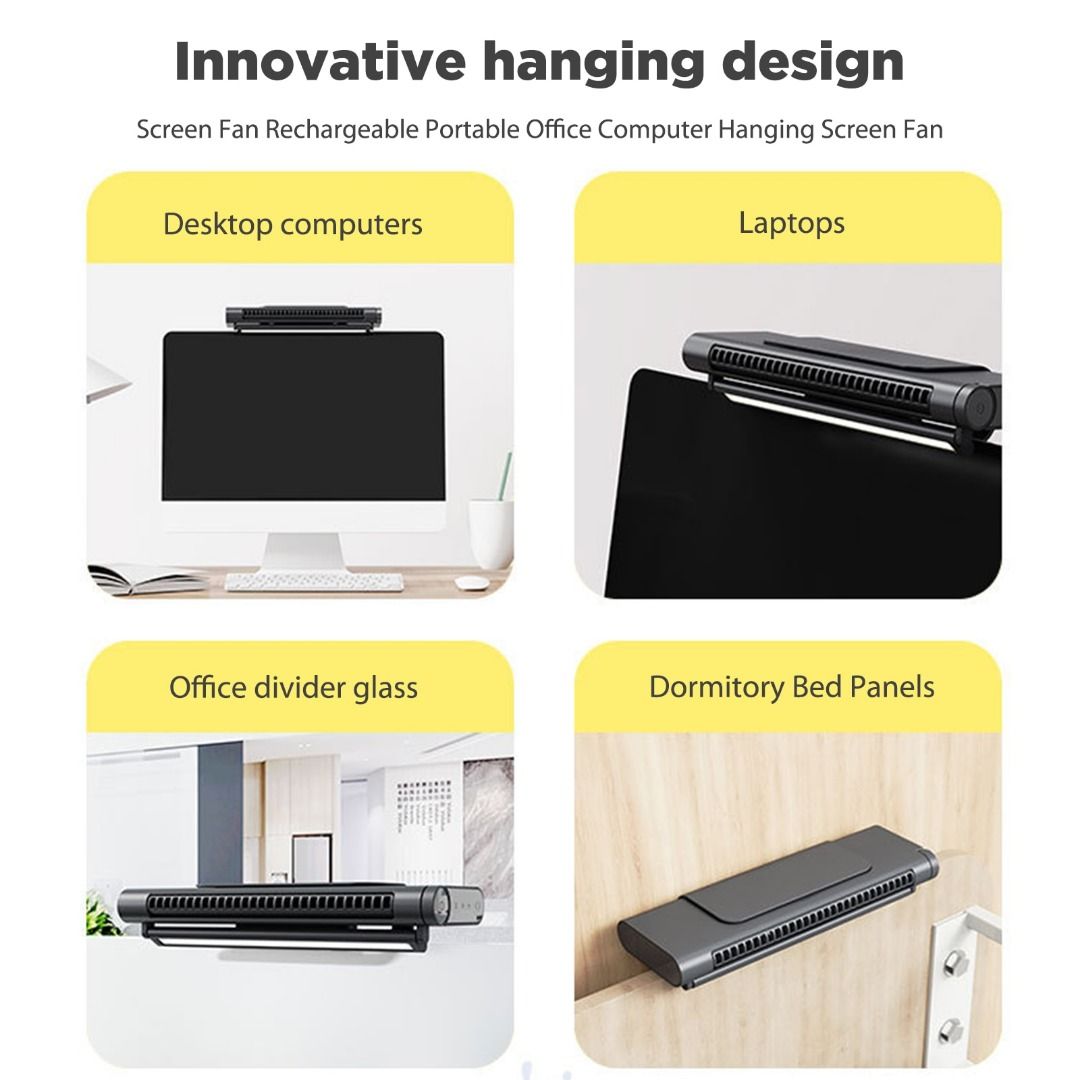 Computer Screen Fan Bladeless Display Screen Fans Electric Fan ...