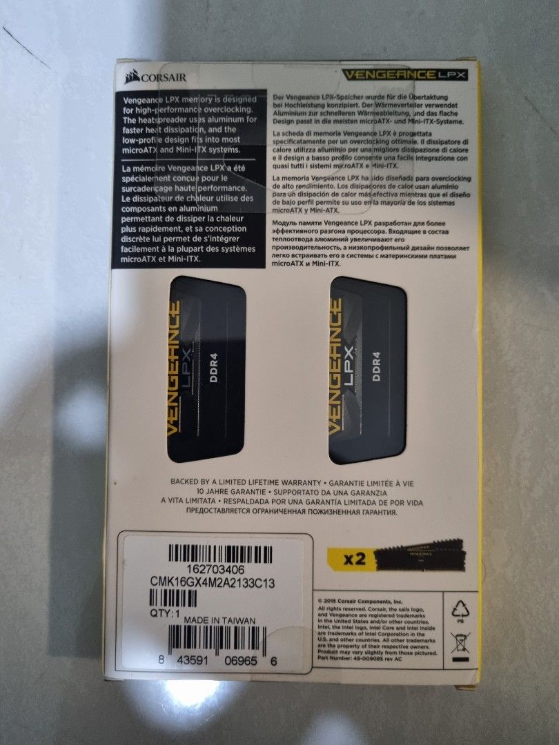 Corsair Vengeance LPX DDR4 RAM, Computers & Tech, Parts & Accessories, Computer Parts on Carousell