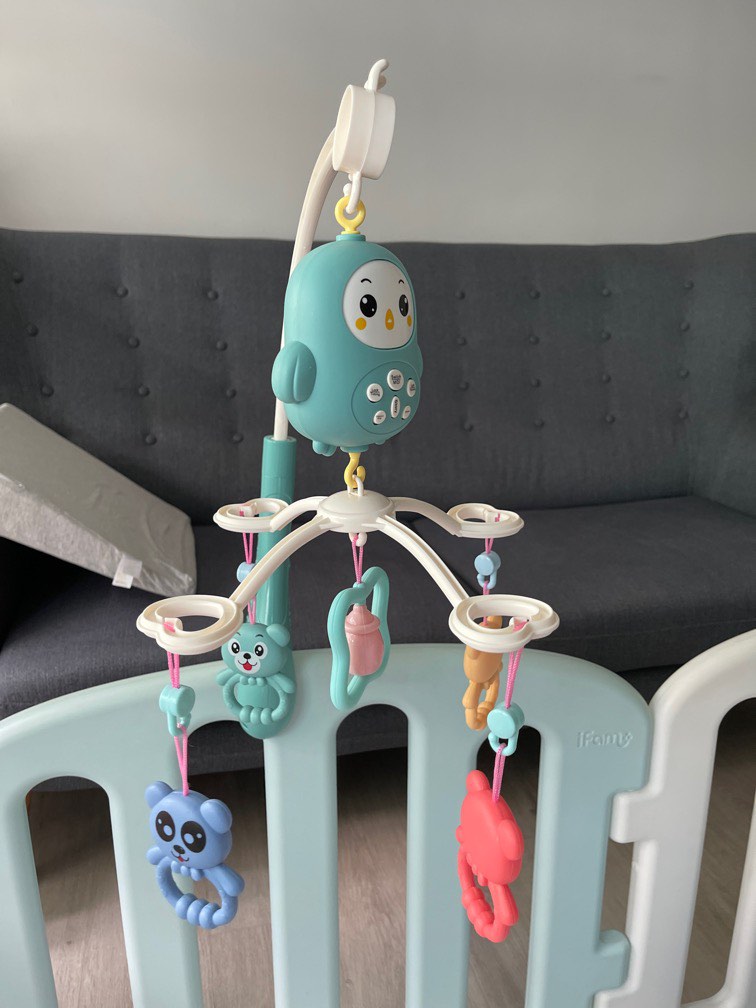 Cot mobile with rattle, Babies & Kids, Infant Playtime on Carousell
