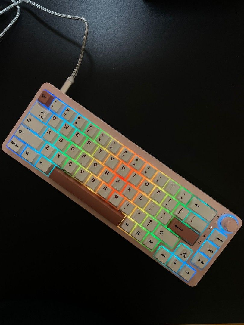 Hand-Lubed Custom Wired 65% Acrylic USB-C Mechanical Keyboard ...