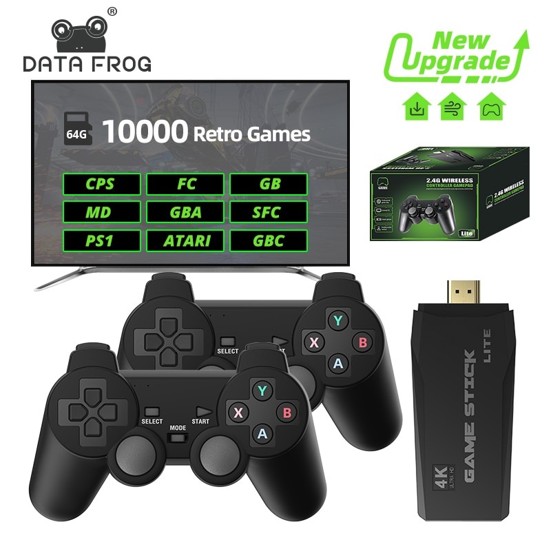 DATA FROG Retro Video Game Console 2.4G Wireless Console Game Stick 4k ...