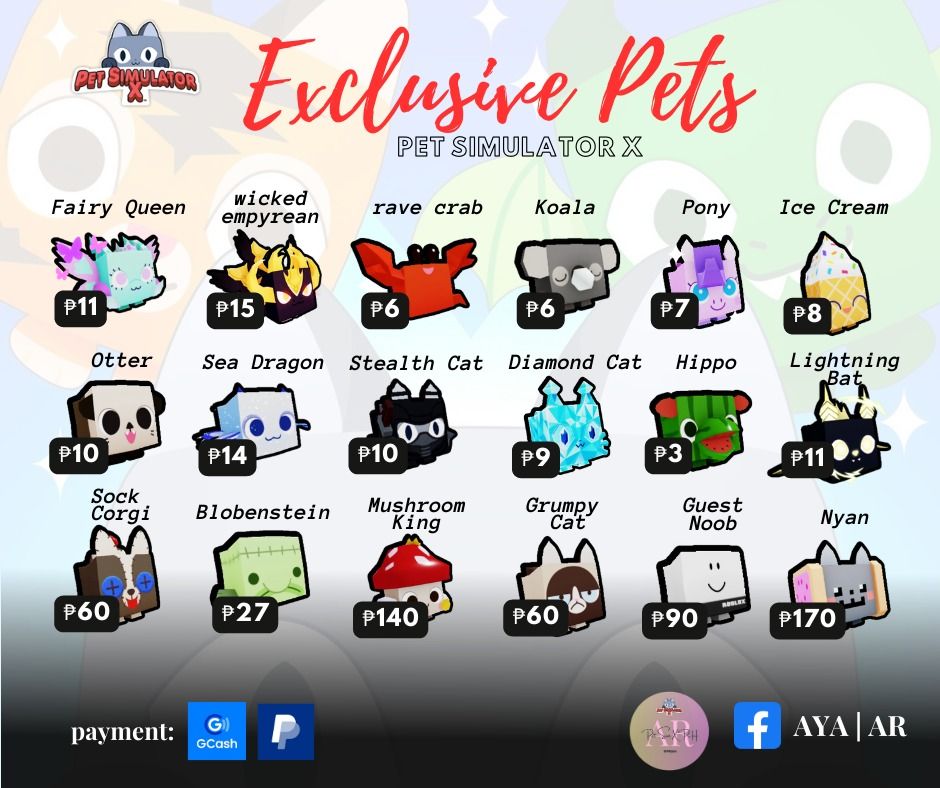 Exclusives Pets in Pet Simulator X (psx), Video Gaming, Gaming ...
