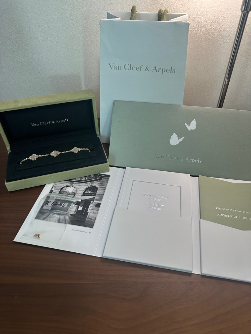 Full Set + Receipt: Van Cleef & Arpels VCA Mother of Pearl MOP Vintage ...