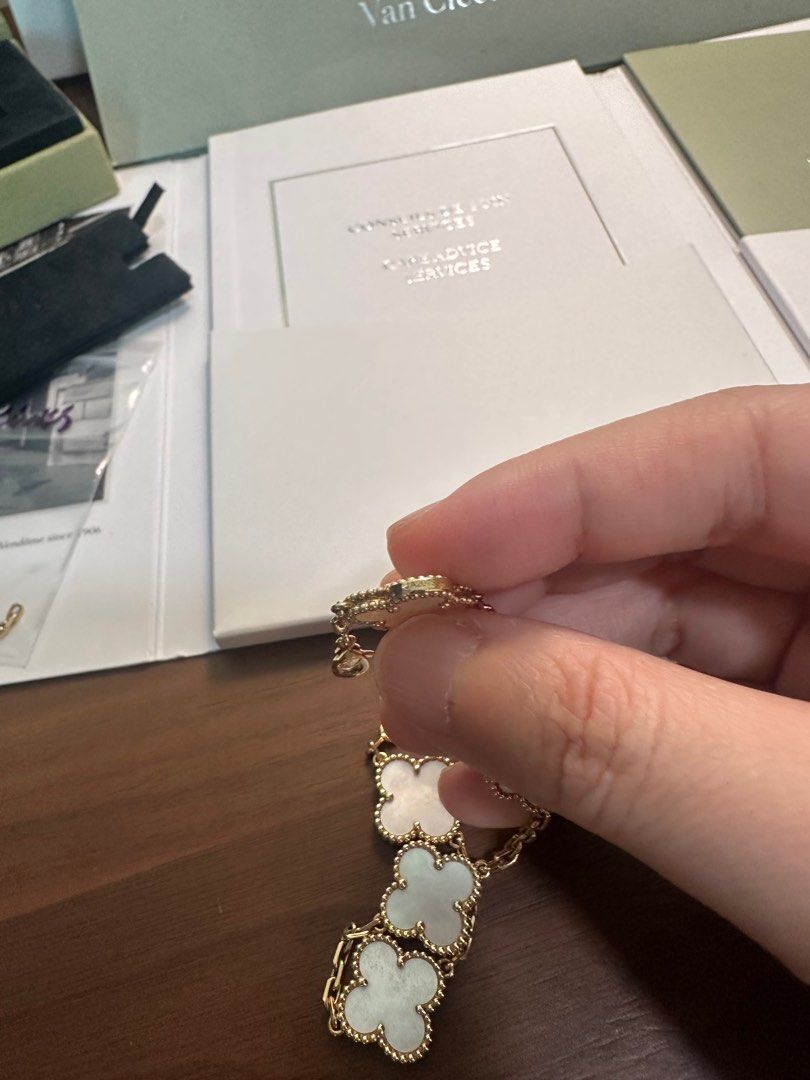 Full Set + Receipt: Van Cleef & Arpels VCA Mother of Pearl MOP Vintage ...