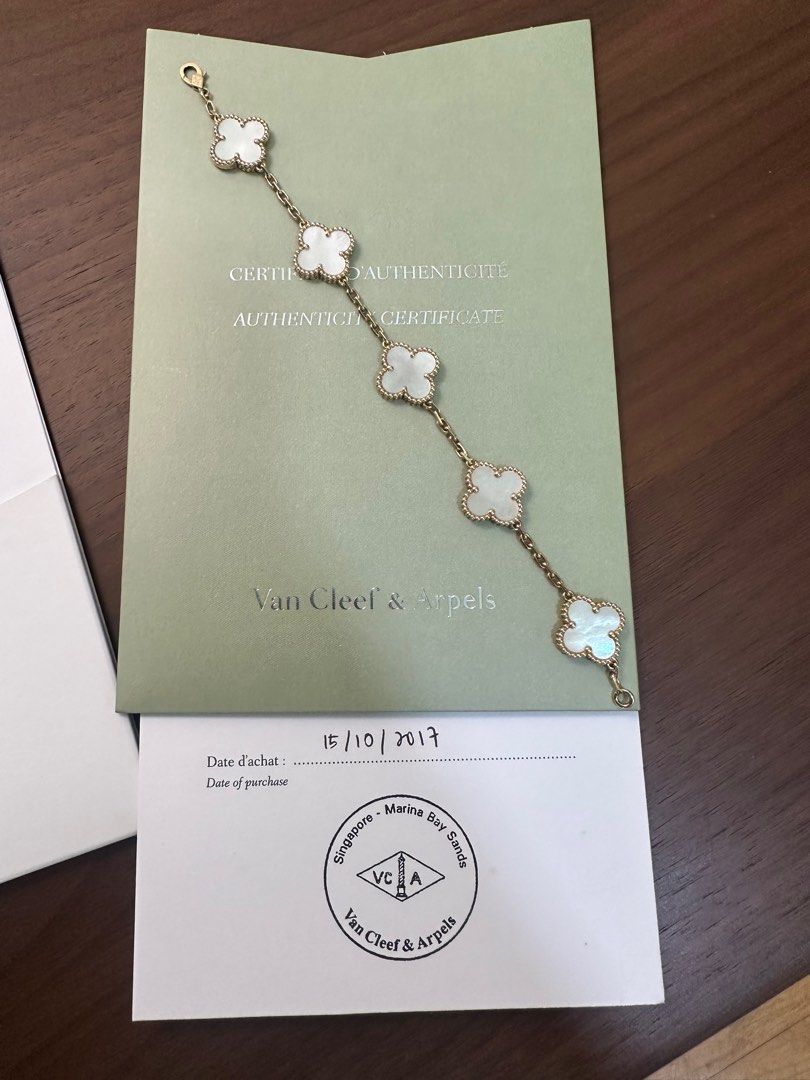 Full Set + Receipt: Van Cleef & Arpels VCA Mother of Pearl MOP Vintage ...