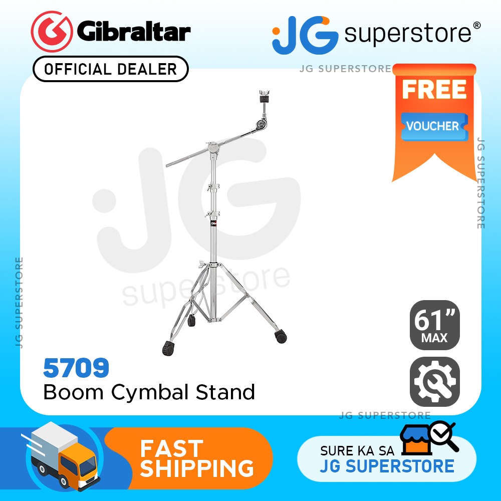 Gibraltar 5709 Medium Weight Boom Cymbal Stand Adjustable with 61" Max ...