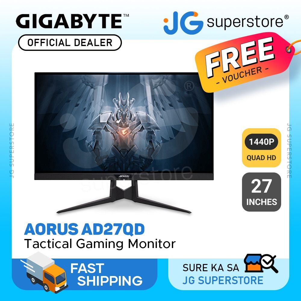 GIGABYTE AORUS AD27QD 27" 1440p QHD Tactical Gaming Monitor with 144Hz ...