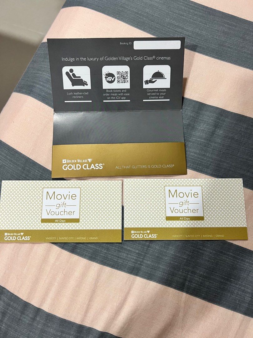 Gold class movie gift voucher, Tickets & Vouchers, Vouchers on Carousell