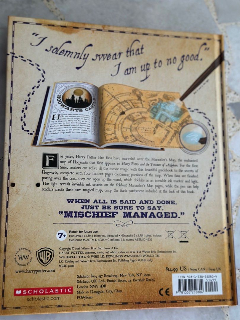 Harry potter- the marauder’s map with wand and invisible ink, Hobbies ...