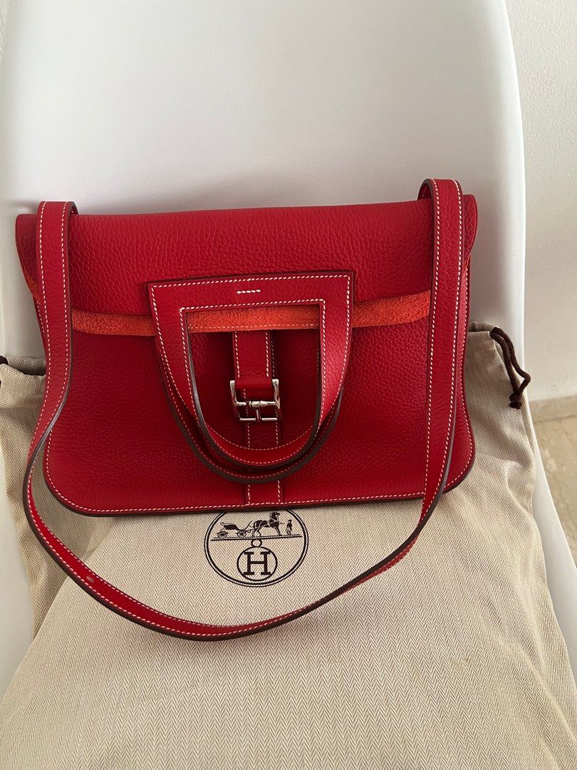 Hermes Halzan Taurillon Clemence, Luxury, Bags & Wallets on Carousell