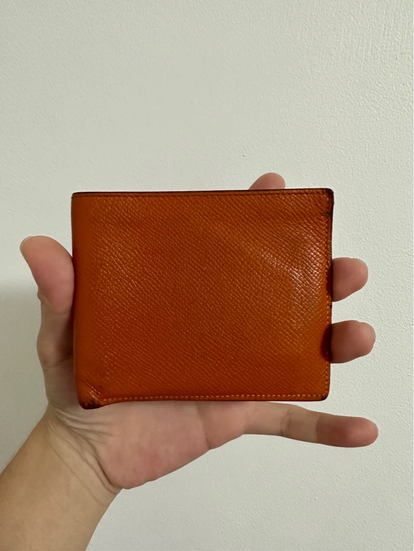 Hermes Orange Men Wallet 8 Card Holder . Authentic, Men's Fashion ...