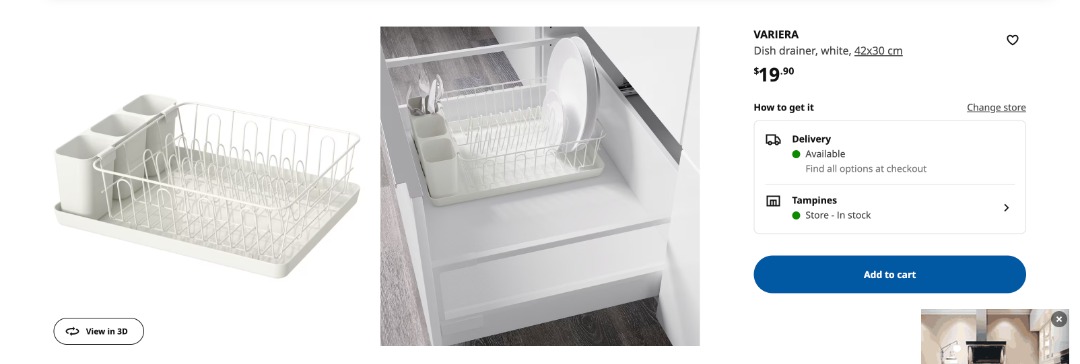IKEA dish drying rack, Furniture & Home Living, Kitchenware & Tableware ...
