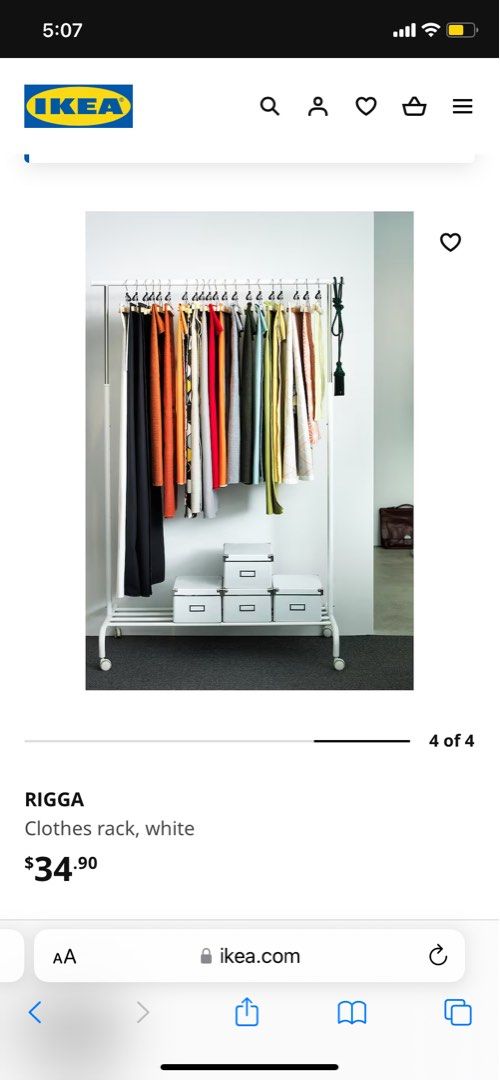 IKEA Rigga Clothes Rack clothes hanging rail for extra clothes in ...