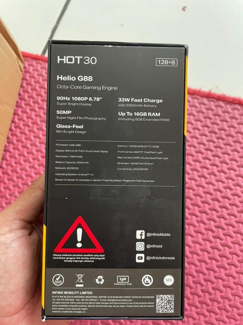 infinix HOT 30 8/128gb, Telepon Seluler & Tablet, Ponsel Android ...
